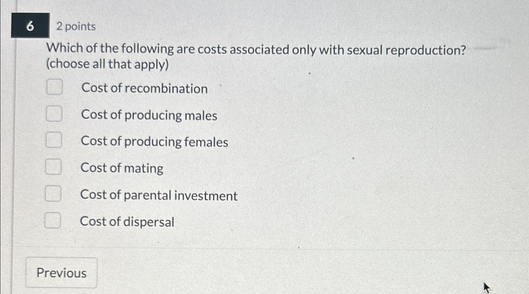 Solved 62 ﻿pointsWhich of the following are costs associated | Chegg.com