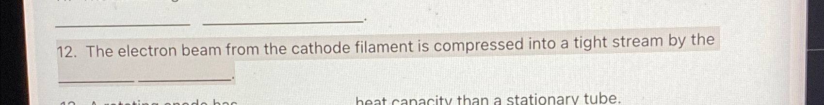 Solved The electron beam from the cathode filament is | Chegg.com