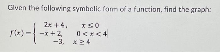 Solved Given the following symbolic form of a function, find | Chegg.com