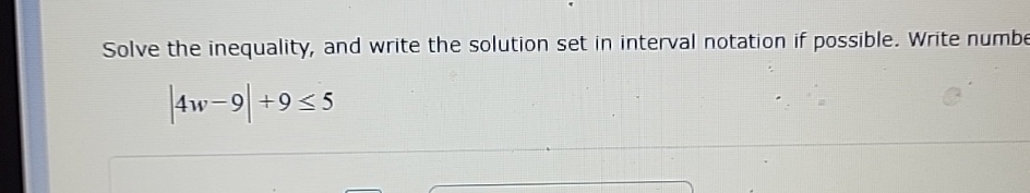 Solved Solve the inequality, and write the solution set in | Chegg.com