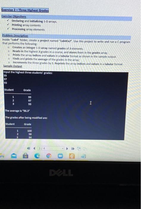 Solved Exercise 2 - Three Highest Grades Exercise Objectives | Chegg.com
