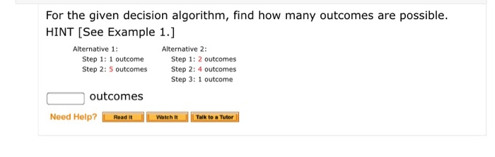 Solved For the given decision algorithm, find how many | Chegg.com