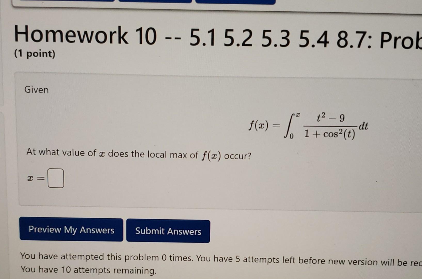 Solved Homework 10 -- 5.15 .25 .3 5.4 8.7: Prok (1 point) | Chegg.com