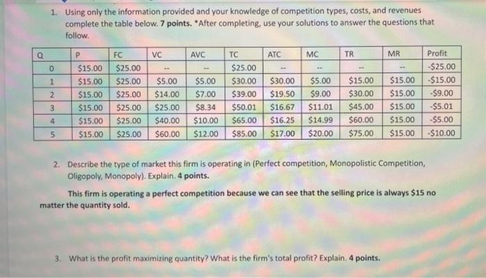 Solved 1. Using only the information provided and your | Chegg.com Solved 1. Using only the information provided and your | Chegg.com