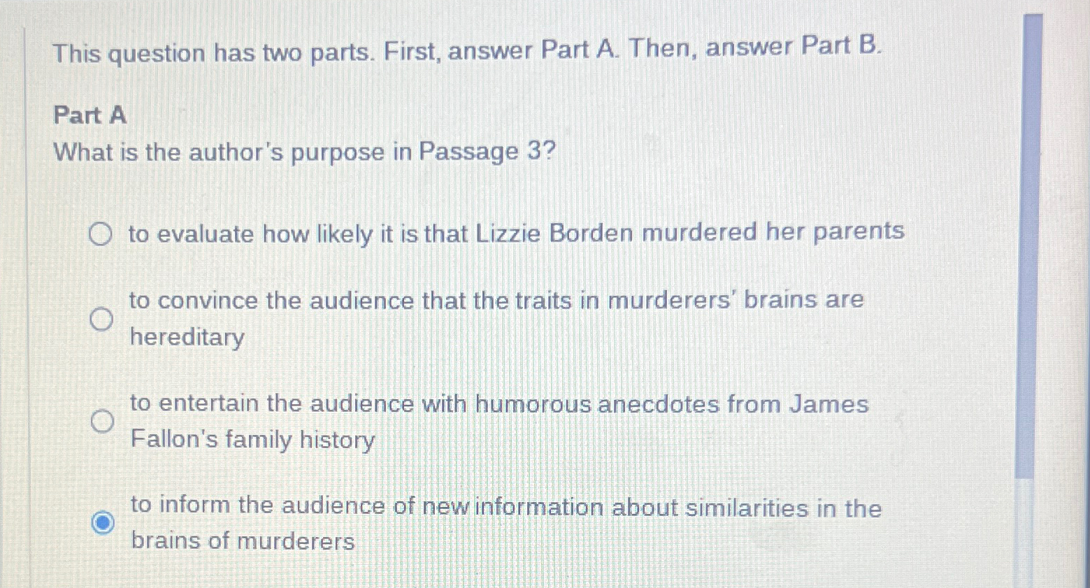 Solved This question has two parts. First, answer Part A. | Chegg.com