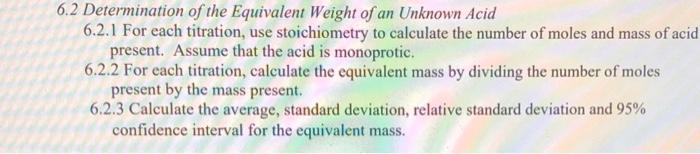 Solved 6.2 Determination of the Equivalent Weight of an | Chegg.com