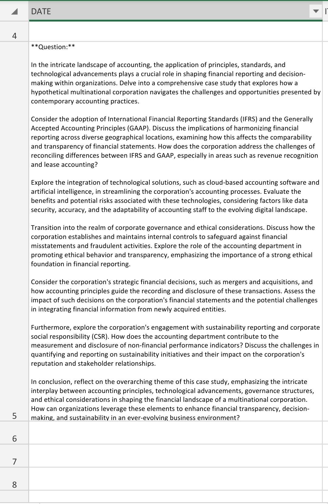 Solved In the intricate landscape of accounting, the | Chegg.com