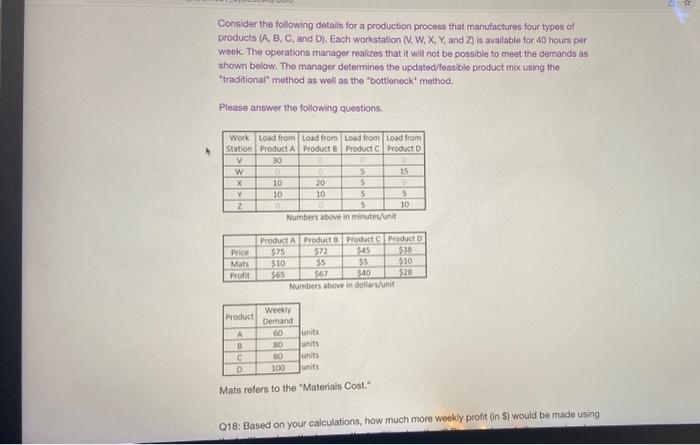 Solved Consider the following details for a production | Chegg.com