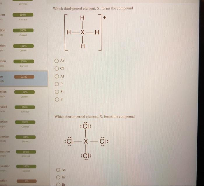 Solved Correct Which third-period element, X. forms the | Chegg.com