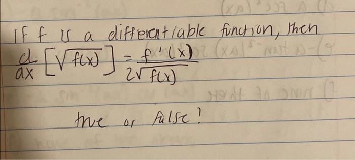Solved If f is a differentiable function, then | Chegg.com