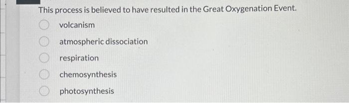 Solved This process is believed to have resulted in the | Chegg.com