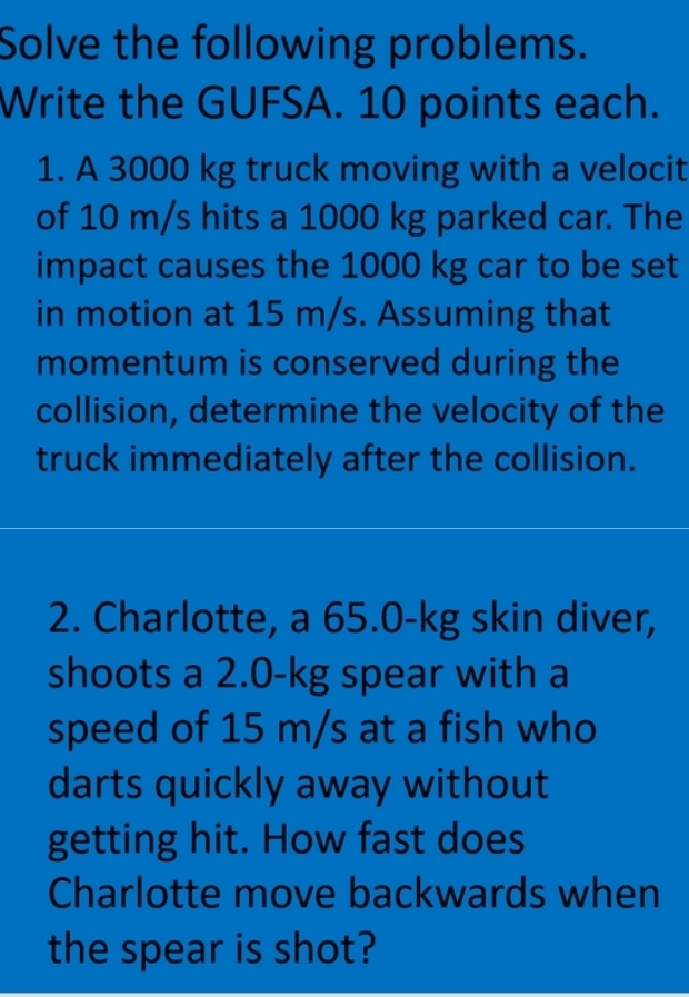 Solved Solve the following problems. Write the GUFSA. 10 | Chegg.com