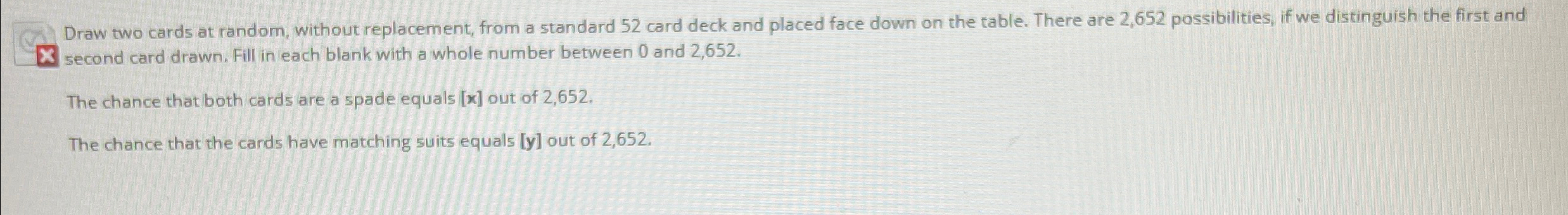 Solved Draw two cards at random, without replacement, from a | Chegg.com