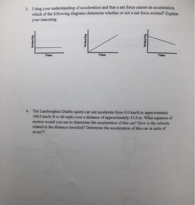 Solved 3. Using your understanding of acceleration and that | Chegg.com