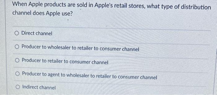 Solved When Apple products are sold in Apple's retail | Chegg.com
