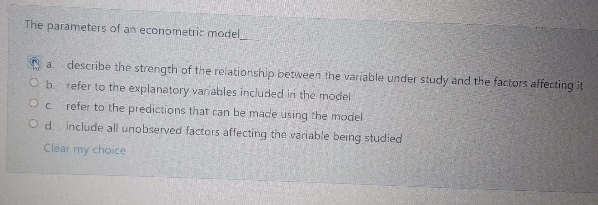 Solved The parameters of an econometric modela. ﻿describe | Chegg.com
