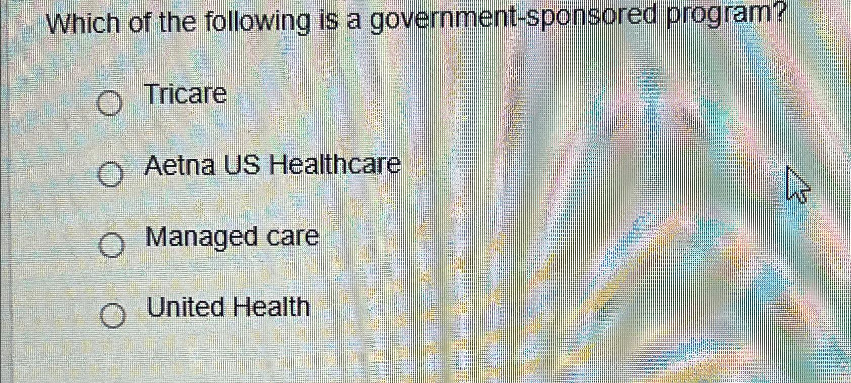 Solved Which of the following is a government-sponsored | Chegg.com