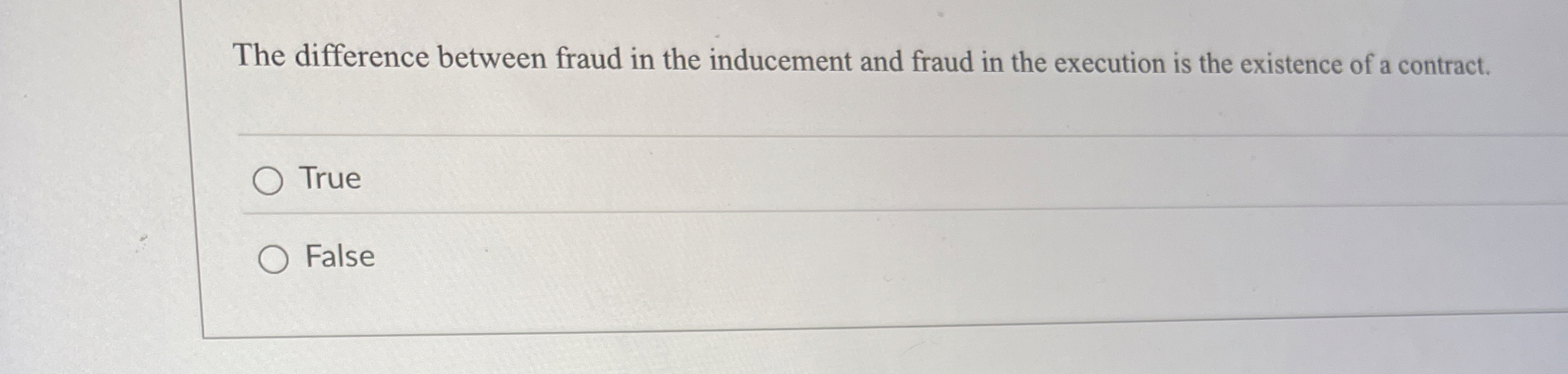 Solved The difference between fraud in the inducement and | Chegg.com