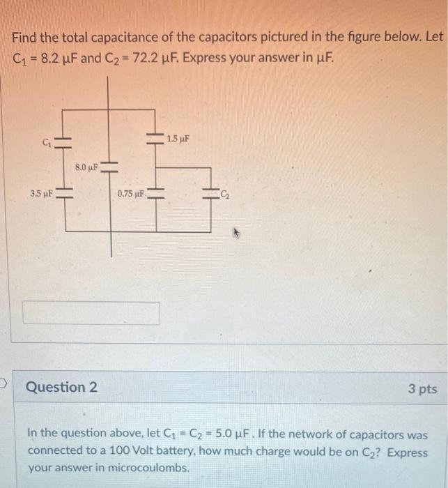 Solved Find the total capacitance of the capacitors pictured | Chegg.com