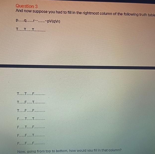 Solved Question 3And now suppose you had to fill in the | Chegg.com