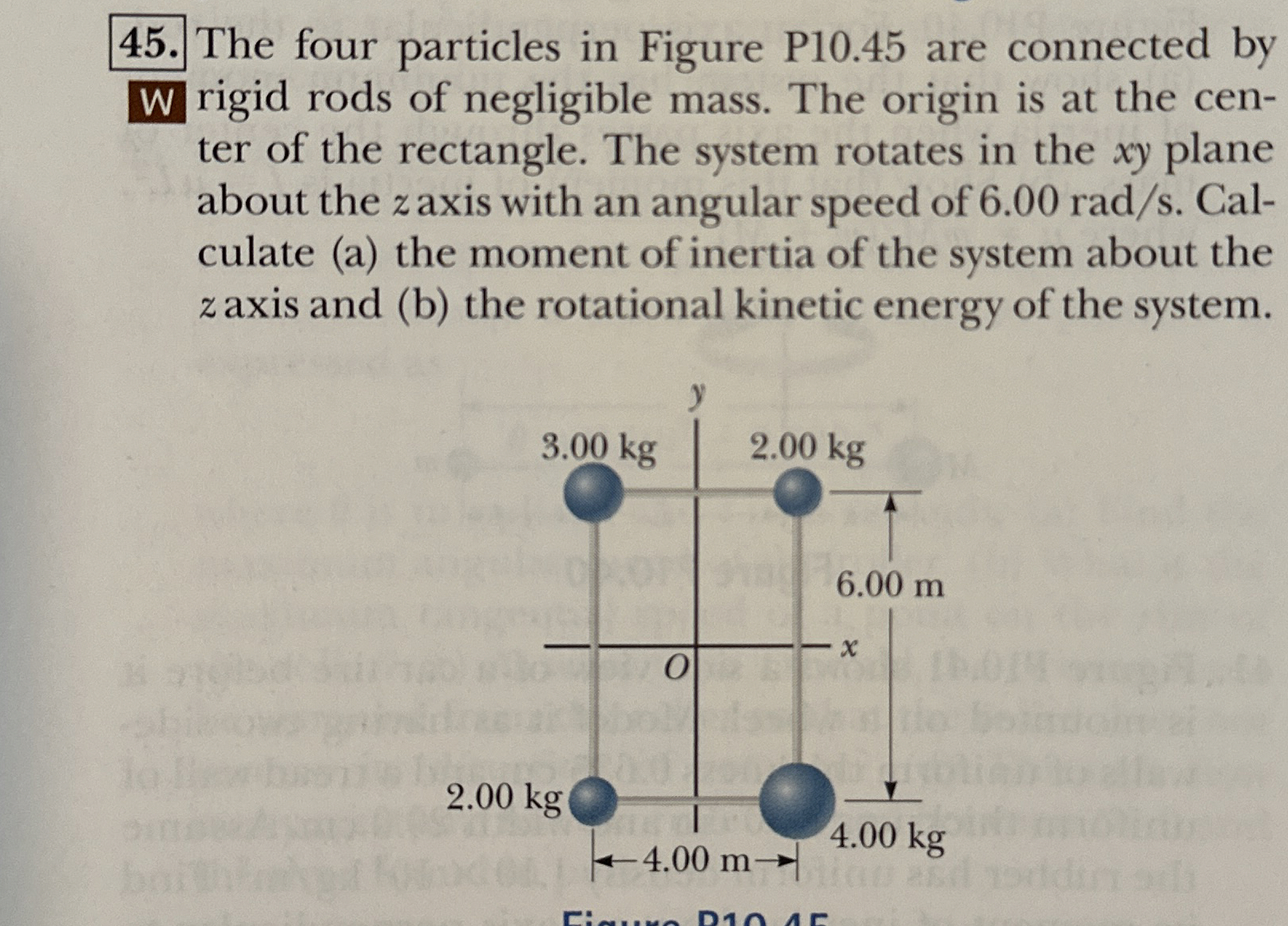 Solved The four particles in Figure P10.45 ﻿are connected | Chegg.com