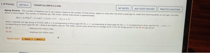 Solved 1-10 Points DETAILS TANAPCALCBR10 23.036. MY NOTES | Chegg.com Solved 1-10 Points DETAILS TANAPCALCBR10 23.036. MY NOTES | Chegg.com