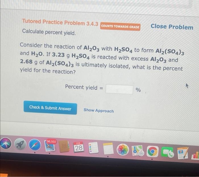 Solved Tutored Practice Problem 3.4.3 Calculate percent | Chegg.com