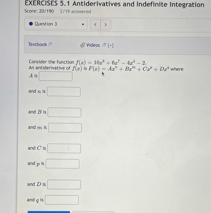 Solved EXERCISES 5.1 Antiderivatives and Indefinite | Chegg.com