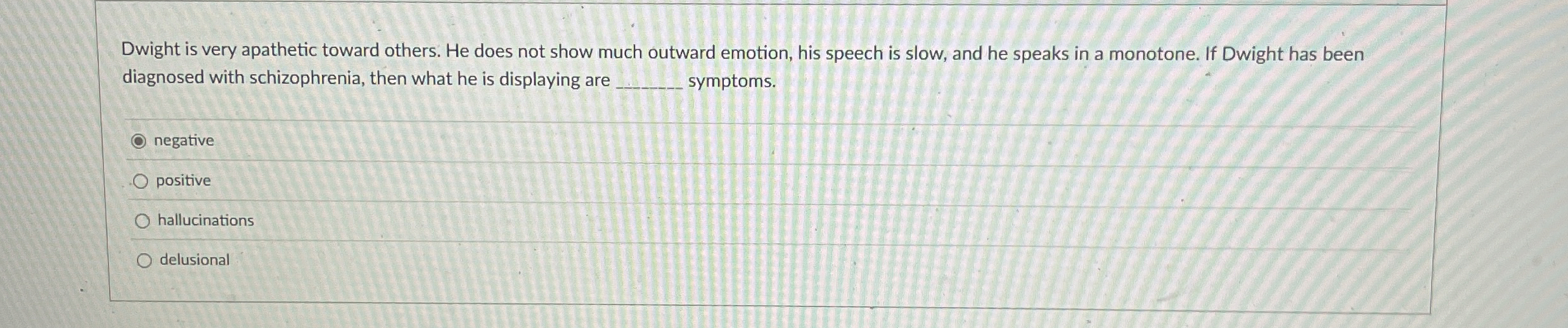 Solved Dwight is very apathetic toward others. He does not | Chegg.com