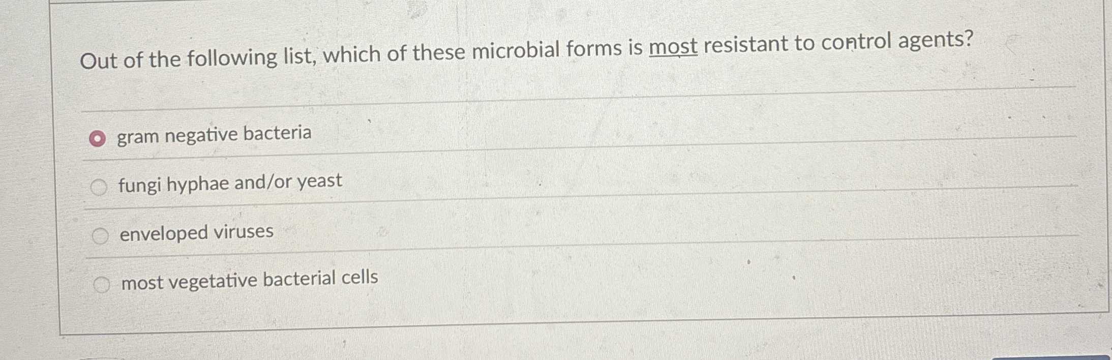Solved Out of the following list, which of these microbial | Chegg.com