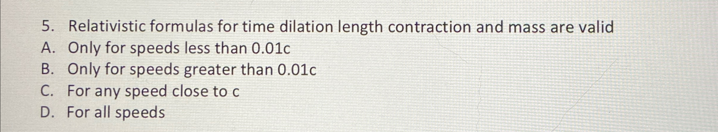 Solved Relativistic formulas for time dilation length | Chegg.com