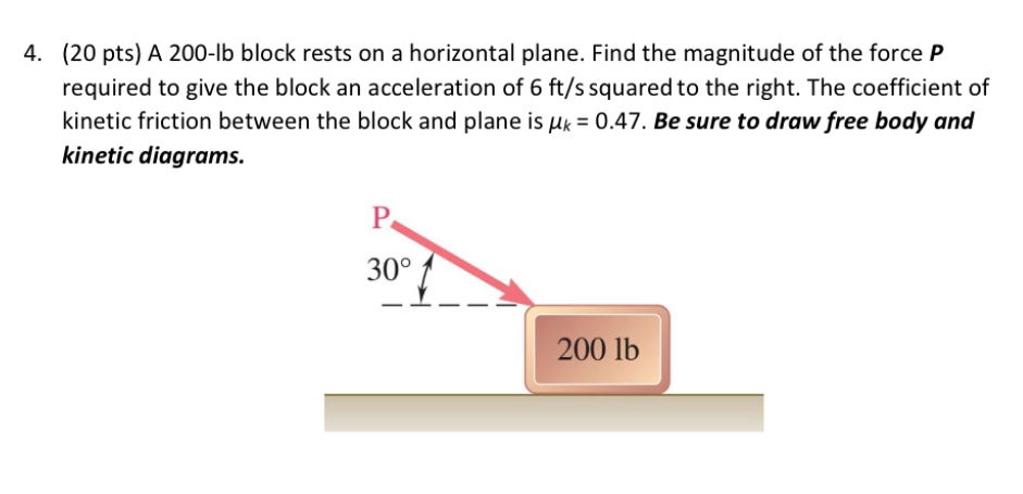 Solved (20 pts) A 200-lb ﻿block rests on ﻿a horizontal | Chegg.com