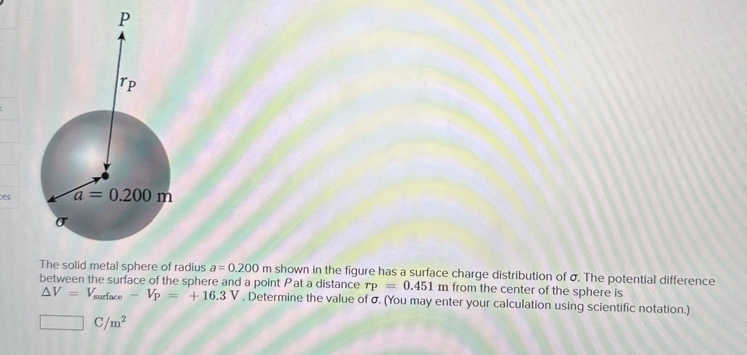 Solved The solid metal sphere of radius a=0.200m ﻿shown in | Chegg.com