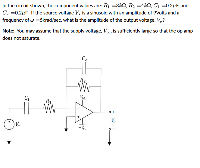 Solved In the circuit shown, the component values are: | Chegg.com