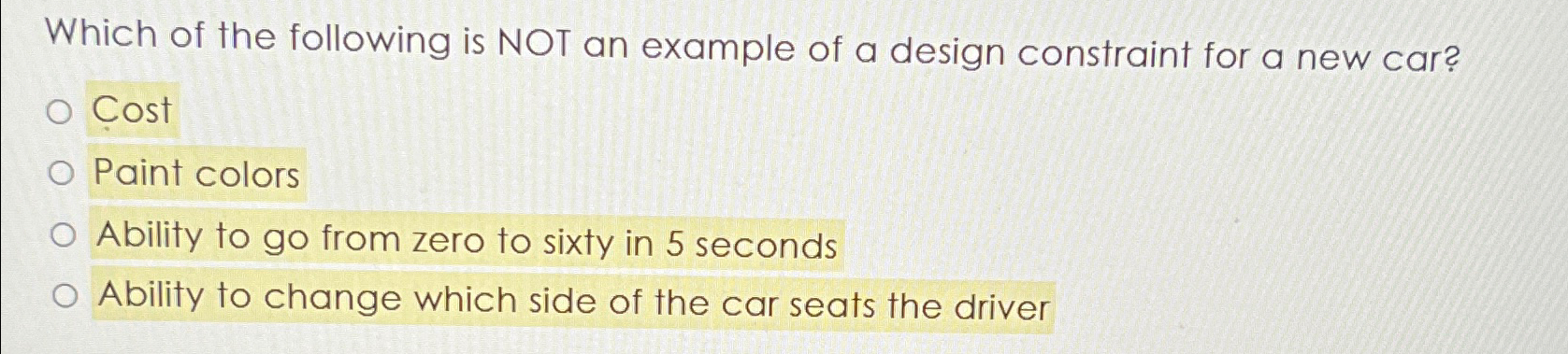 Solved Which of the following is NOT an example of a design | Chegg.com