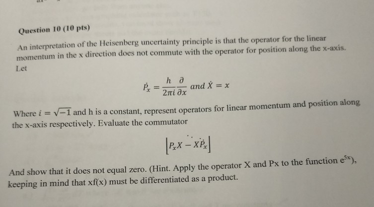 Solved Question 10 (10 pts) An interpretation of the | Chegg.com