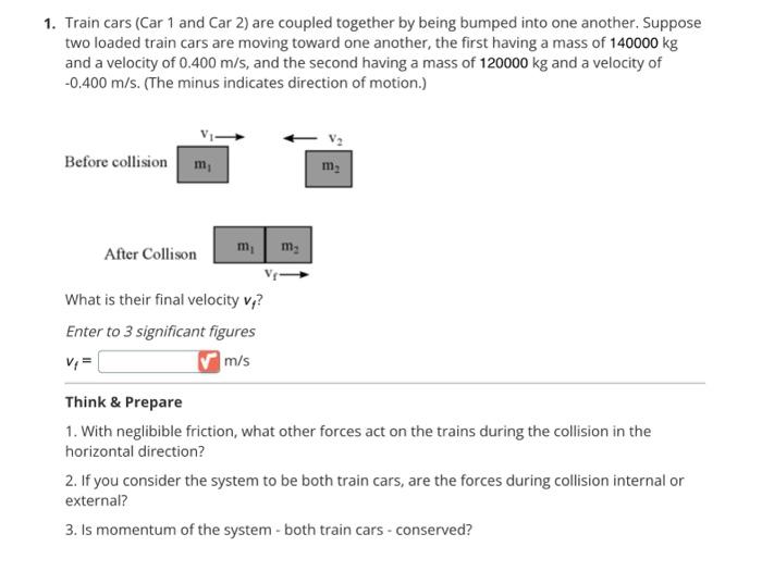 Solved Train cars (Car 1 and Car 2) are coupled together by | Chegg.com