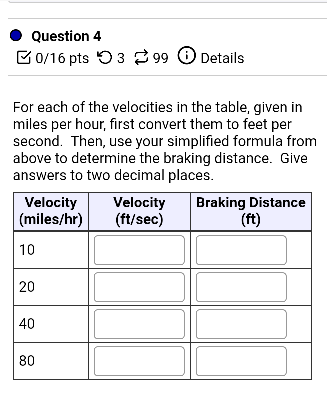 Solved The formula for the braking distance of a car V2 is | Chegg.com