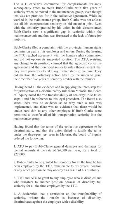 Solved CASE #2: A CASE OF UNION CASE DISCRIMFATION? CASE OF | Chegg.com