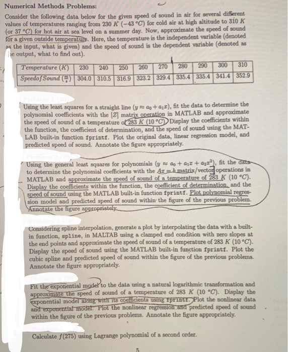 Numerical Methods Problems: Consider the following | Chegg.com