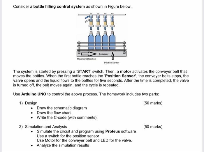 Solved Consider a bottle filling control system as shown in | Chegg.com