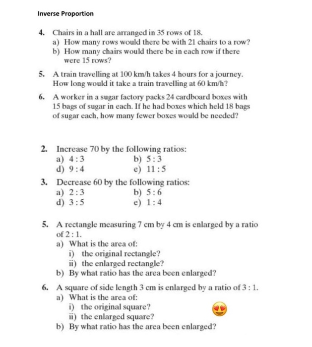 Solved Inverse Proportion 4. Chairs in a hall are arranged | Chegg.com