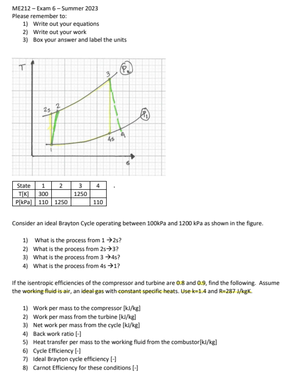 Solved Consider and ideal brayton cycle operating between | Chegg.com