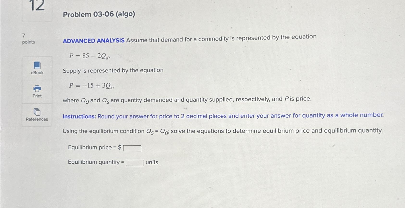 Solved Problem 03-06 (algo)7 ﻿pointsPrintADVANCED ANALYSIS | Chegg.com