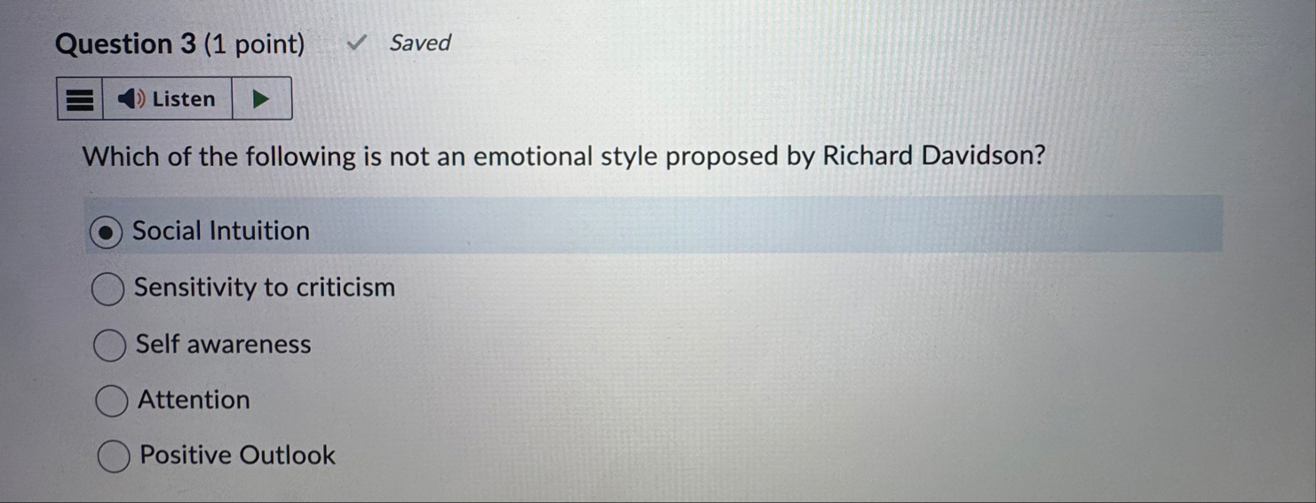 Solved Question 3 (1 ﻿point)SavedWhich of the following is | Chegg.com