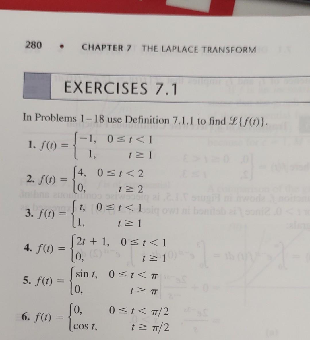 Solved In Problems 1−18 use Definition 7.1.1 to find | Chegg.com