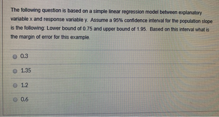 Solved The following question is based on a simple linear | Chegg.com