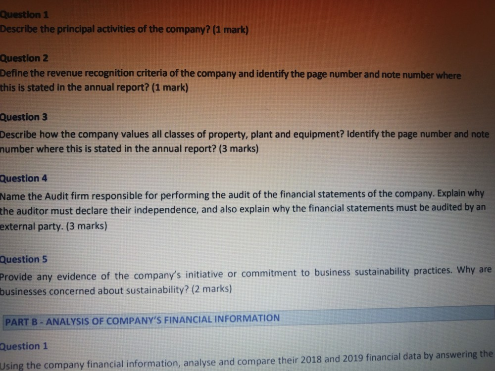 Solved Question 1 Describe the principal activities of the | Chegg.com