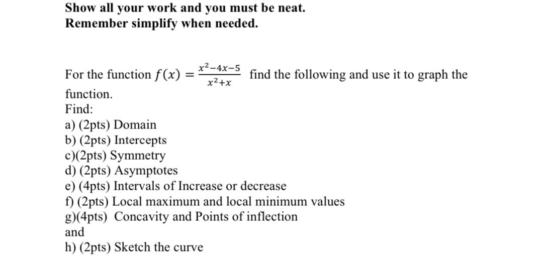 Solved Show all your work!!!! and PLEASE be neat.Remember | Chegg.com
