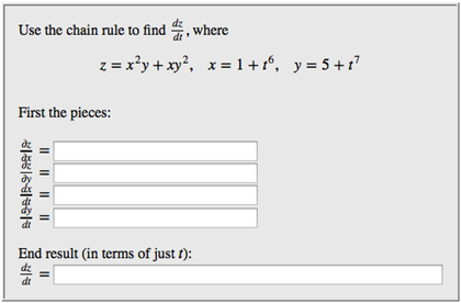 Solved Use the chain rule to find dz/dt, where z = x 2y + | Chegg.com